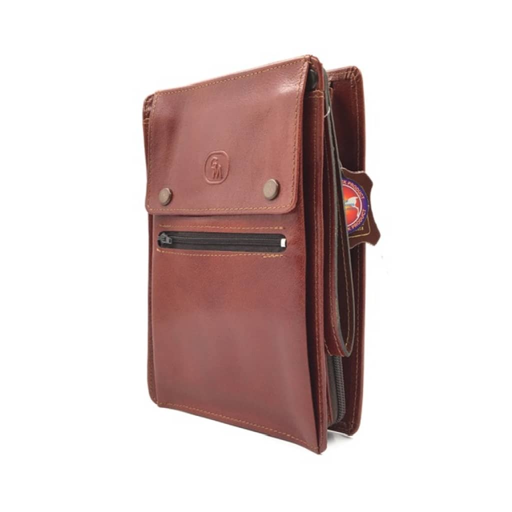 Milano Bags – Τσαντάκι Χειρός Δέρμα Καφέ