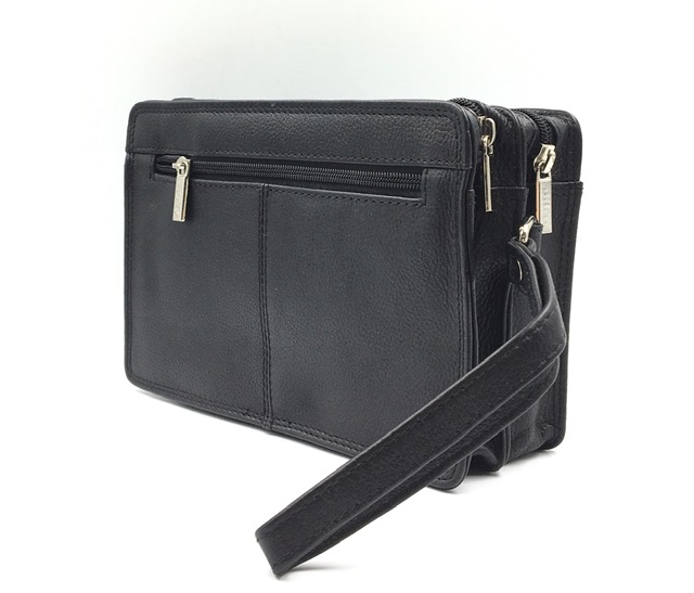 Milano Bags – Τσαντάκι Ανδρικό Χειρός Δέρμα Μαύρο LAVOR