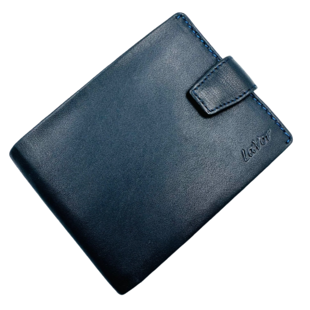 Milano Bags – Πορτοφόλι Ανδρικό Δέρμα Μπλε Με Κούμπωμα LAVOR