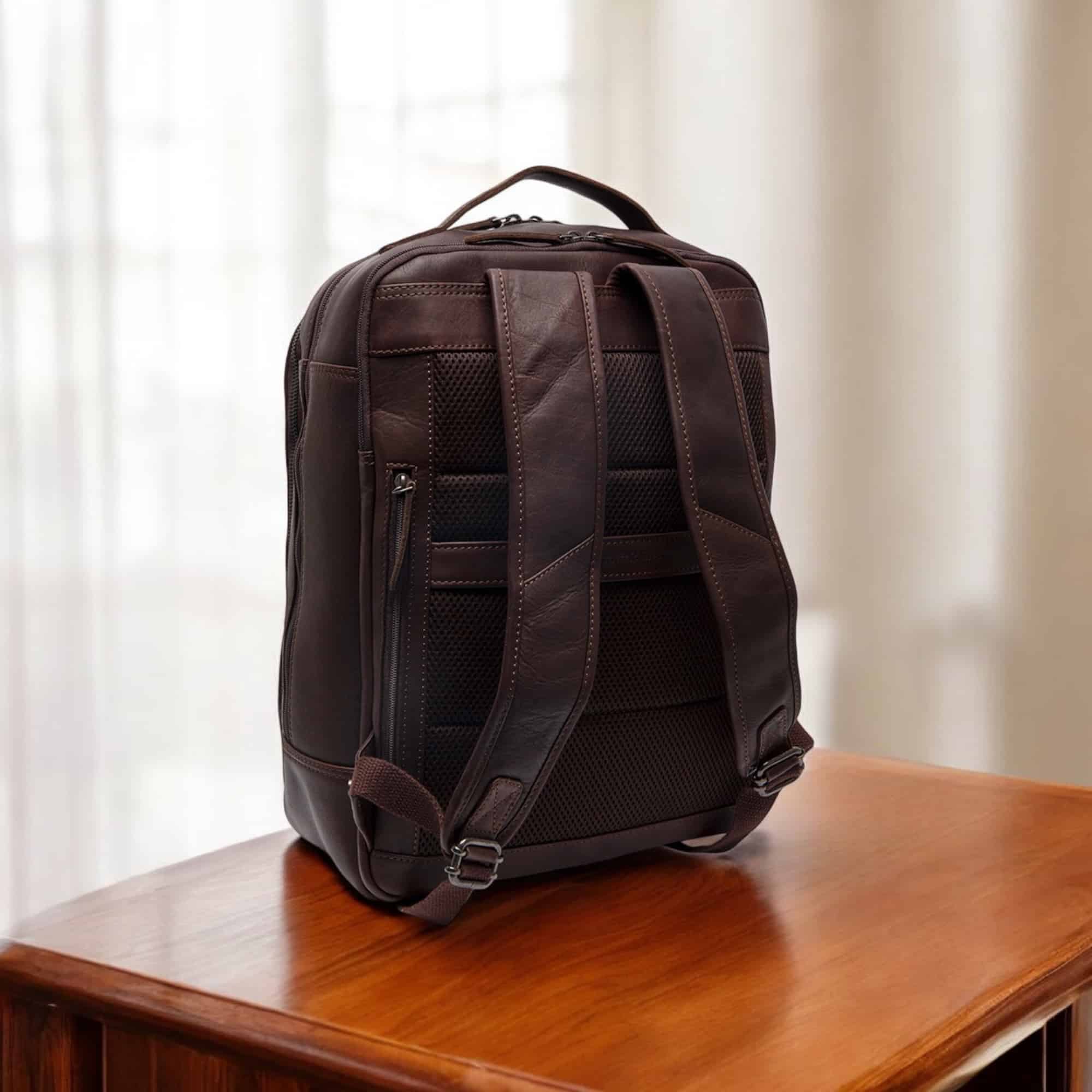 Milano Bags – Τσάντα Πλάτης Δέρμα Καφέ CHESTERFIELD